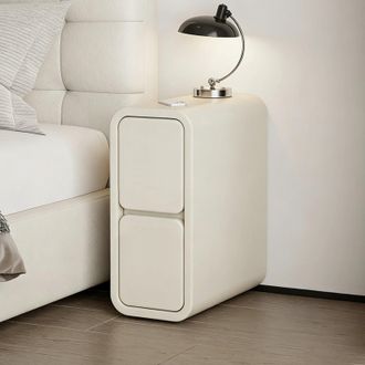 Generic Nachttische for Schlafzimmer, Nachttisch Mit Schubladen Und Leiser Gleitschiene, Abgerundete Kanten for Schreibtischlampe, B&uuml;Cher, Wasserbecher