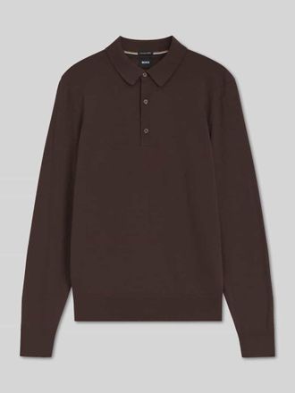HUGO BOSS Regular Fit Poloshirt aus reiner Wolle Modell Lancione