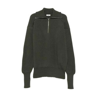 Rier Pull en maille &agrave; col et demi-zip - Homme - Pulls - Vert - Taille: L