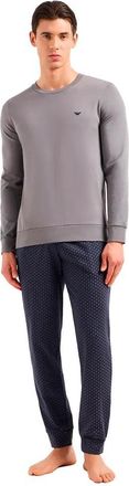 Emporio Armani Herren Pattern Mix Long Pajamas Pyjama-Set, Magnet/Stamp MICR PA, M
