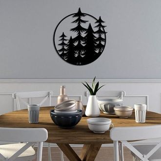 Hanah Home Stylish Black Decorative Metal Wall Accessory, 70 x 65 cm | 100% Metal, 1.5 mm Thick | Easy Wall Mounting, Perfect for Modern Decor