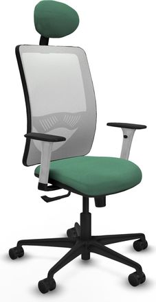 Piqueras y Crespo Stuhl mit Armlehnen Zulema, h&ouml;henverstellbarer Lendenwirbelst&uuml;tze und festem Kopfteil, ausgestattet mit 3 Positionen und Schneideschaum, mit Rollen vo