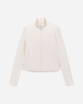 Arket Weiche Stretch-Jacke Mit Rei&szlig;verschluss -Wei&szlig;