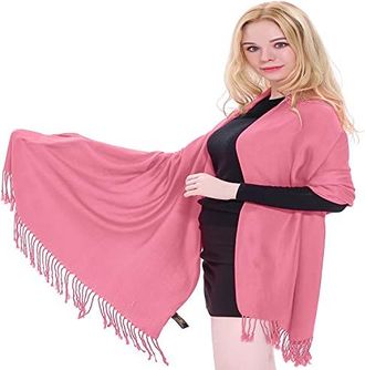 CJ Apparel Rose Solide Couleur Unie Conception N&eacute;palaise Ch&acirc;le &eacute;charpe &eacute;tole Wrap Ch&acirc;les Pashminas Nouvelle