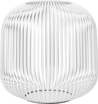 Blomus Laterne Lito | White | Gr&ouml;&szlig;e M | 28L x 28B x 27H cm | Kerzenhalter Wei&szlig; | Windlicht aus Edelstahl | Laterne Deko | Indoor Windlicht Medium