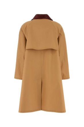 Prada Womens Camel Cotton Overcoat Miele Exterior: Cappotti Coat