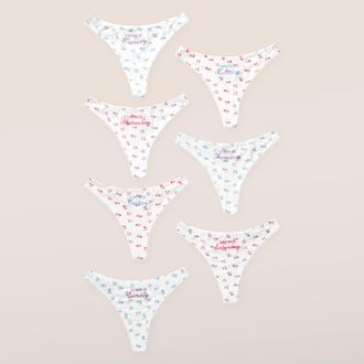 Lounge Days of the Week String (pack de 7) - Imprim&eacute; Floral - XXL