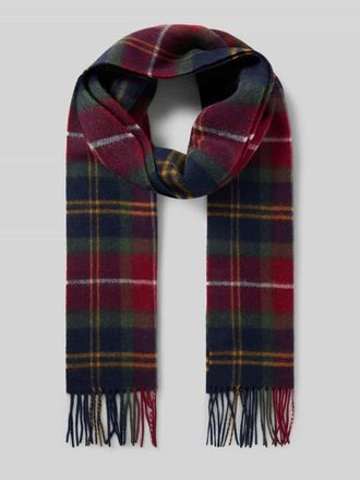 Barbour Schal aus Woll-Kaschmir-Mix mit Tartan-Muster und Fransen
