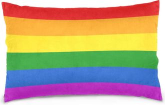 Linomo Kissenbezug 40x60 cm, LGBT Fröhlich Stolz Regenbogen Frieden Liebe Dekorative Kissenbezug Kissenhülle für Couch Sofa Bett Hause