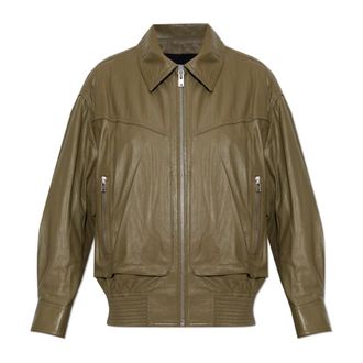 Iro Iro, Femme, Vestes, Vert, Taille: 40 FR Elif Leather Jacket