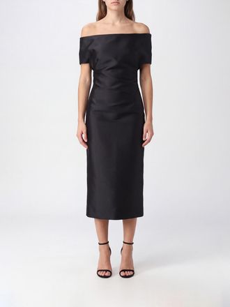 Jil Sander Schulterfreies Midi-Etuikleid aus Woll-Seiden-Mischung