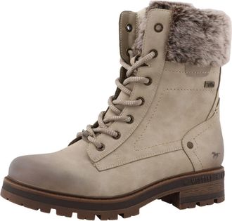 Mustang Jeans Damen Stiefelette Kunstfellsaum 15M0042001, Gr&ouml;&szlig;e:38 EU, Farbe:Beige