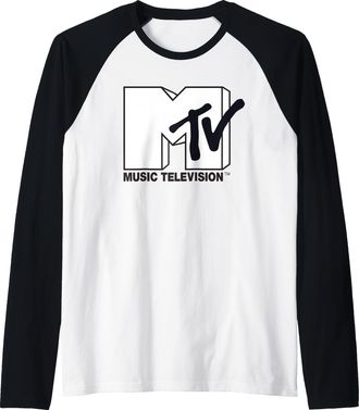 Giesswein Wei&szlig;e F&uuml;llung mit schwarzer Tinte, MTV-Logo Raglan