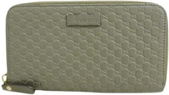 Gucci unisex, Pre-owned, Gris, Taille: ONE Size Portefeuille en cuir vintage Pre-owned