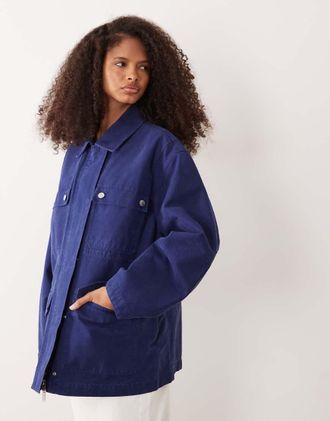 Arket Utility-Jacke im Farmerstil in Dunkelblau-Marineblau