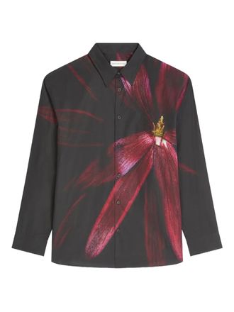 Dries Van Noten chemise en coton à fleurs - Noir