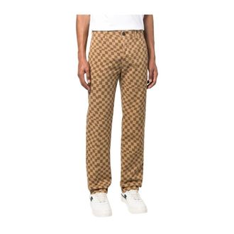 Incotex Homme, Pantalons, Brun, Taille: W34 Pantalon taille haute &agrave; carreaux