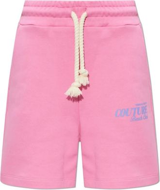 Versace Jeans Couture Femme, Shorts, Rose, Taille: 36 FR Printed Cotton-Jersey Shorts