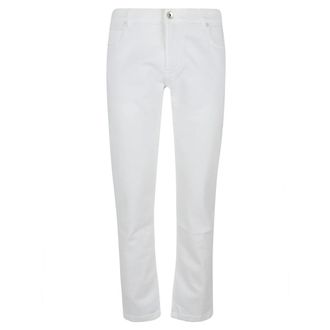 Eleventy Wei&szlig;e Daisy Emblem Jeans - - Jeans - Herren - Wei&szlig; - W31