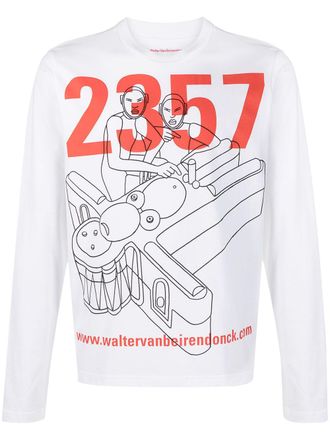 Walter Van Beirendonck t-shirt à manches longues - Blanc