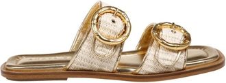 Amato Daniele Femme, Chaussures, Multicolore, Taille: 41 EU Ivory/Gold Flat Sandal