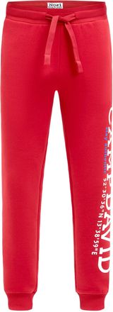 Camp David Herren Jogginghose mit Logo Rubber Print Classic Red, XXXL