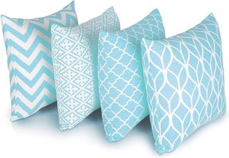 Penguin Home 4Er - Pack Dekorative Quadratische Kissen Aus Baumwolle, Luxuriöse, Stilvolle Für Wohnzimmer, Sofa, Schlafzimmer, Mit Unsichtbarem Reißverschluss, 45X