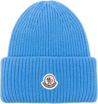 Moncler bonnet à logo appliqué - Bleu