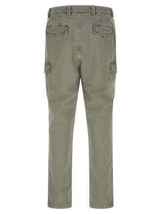 Brunello Cucinelli Garment-Dyed Cotton Cargo Pants - Gray-Green