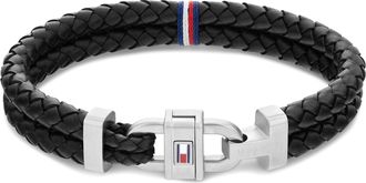 Tommy Hilfiger Jewelry Armband für Herren aus Leder mit Edelstahlverschluss - Erhältlich aus Blau oder Schwarz