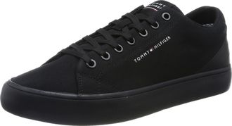 Tommy Hilfiger Herren Vulcanized Sneaker TH Hi Vulc Core Low Canvas Schuhe, Schwarz (Black), 40 EU