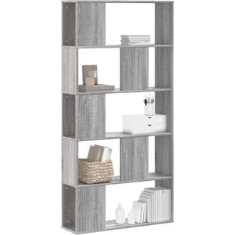 vidaXL Biblioth&egrave;que 5 niveaux sonoma gris bois ding&eacute;nierie