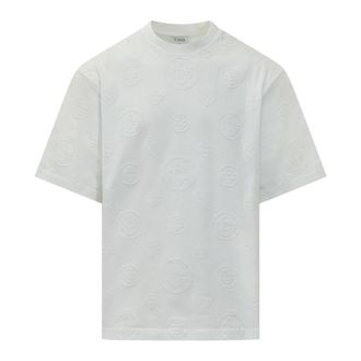 Casablanca Applique Monogram Oversized T-Shirt - - Tops - Herren - Wei&szlig; - M
