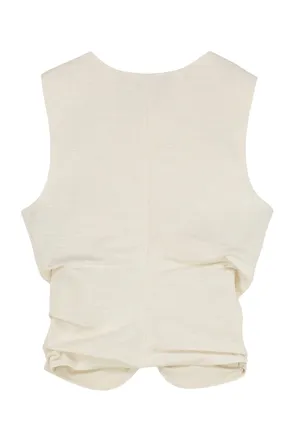 Versace Jeans Couture Womens Cotton Top Cloud Dancer Tops