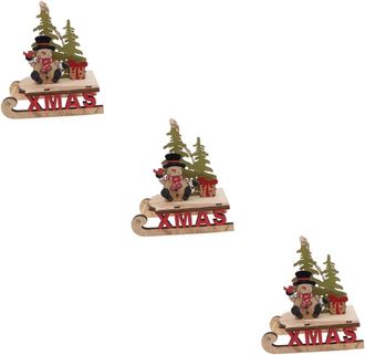 Cabilock 3stücke Weihnachtsschlitten Ornament Mit Buntem Kreative Desktop Dekoration Für Weihnachten Für Schlafzimmer Und Büro Festlicher Tischschmuck Und Gesc