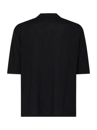 Hev&ograve; Mens Polo Shirt Taranto Black Cotton T-shirts And Polos
