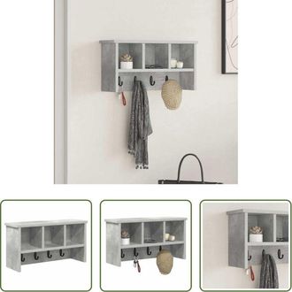 vidaXL vidaXL Rangement manteau - Porte-manteau mural avec &eacute;tag&egrave;re Gris b&eacute;ton 50 x 16 x 26 cm