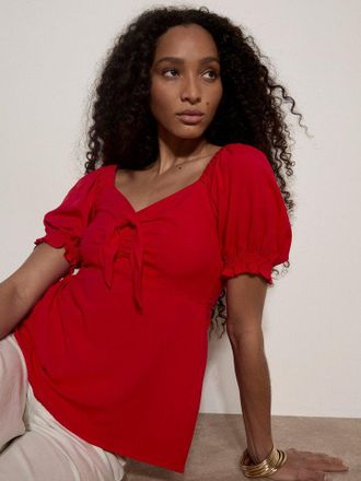 Apricot T-Shirt Milchm&auml;dchen-Top mit Schleife vorne