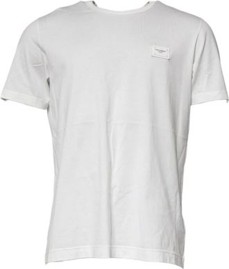 Dolce & Gabbana Homme, Tops, Blanc, Taille: S T-shirt ras du cou