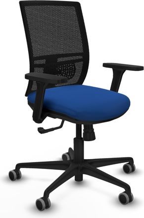 Piqueras y Crespo B&uuml;rostuhl mit 3D-Armen, h&ouml;henverstellbare Lendenwirbelst&uuml;tze, ausgestattet mit Sincro 4 Positionen und Schneideschaum, Schwarz/Blau