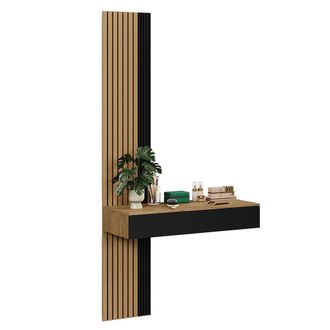 Vicco Schminktisch Melina, Eiche/Schwarz, 100 cm mit 2 Schubladen