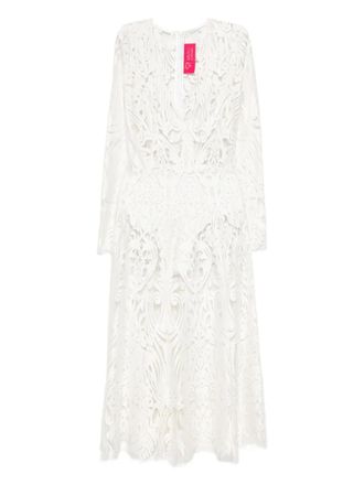 Miau by Clara Rotescu robe courte &agrave; manches longues - Blanc