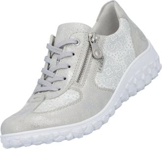 Rieker Damen 59501 Schn&uuml;rschuhe Silber-Platin 37