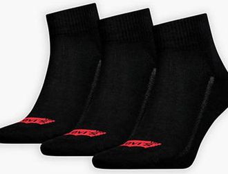 Levi's mittelhohe Socken mit Batwing Logo aus recycelter Baumwolle - 3er-Pack - Herren - Schwarz / Schwarz