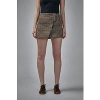 Ganni Check Wool Mix Skirt