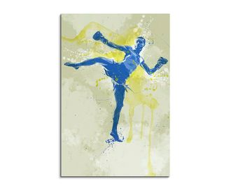 Paul Sinus Art Kickboxen I 90x60cm SPORTBILDER Splash Art Wandbild Aquarell Art