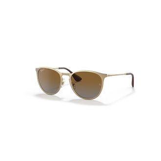 Ray-Ban Erika Metal Sonnenbrillen Gold Fassung Braun Glas Polarisiert 54-19