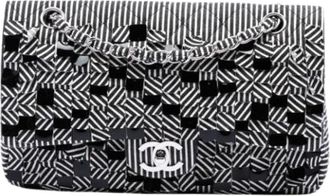 Chanel Sac bandouli&egrave;re pr&eacute;-propri&eacute;t&eacute; en toile avec franges - Femme - Pre-owned - Noir - Taille: ONE Size