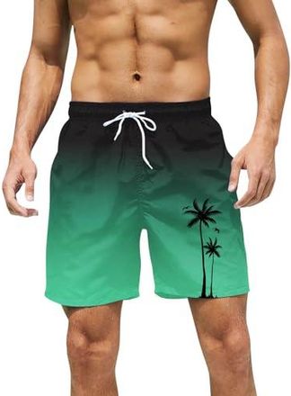 Generic Short de bain pour homme avec poches - S&eacute;chage rapide - Taille haute - R&eacute;glable, vert menthe, XXL
