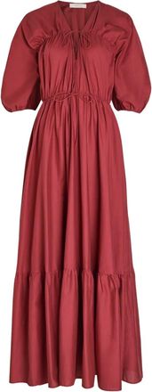 Faithfull The Brand robe longue &agrave; lien de resserrage - Rouge